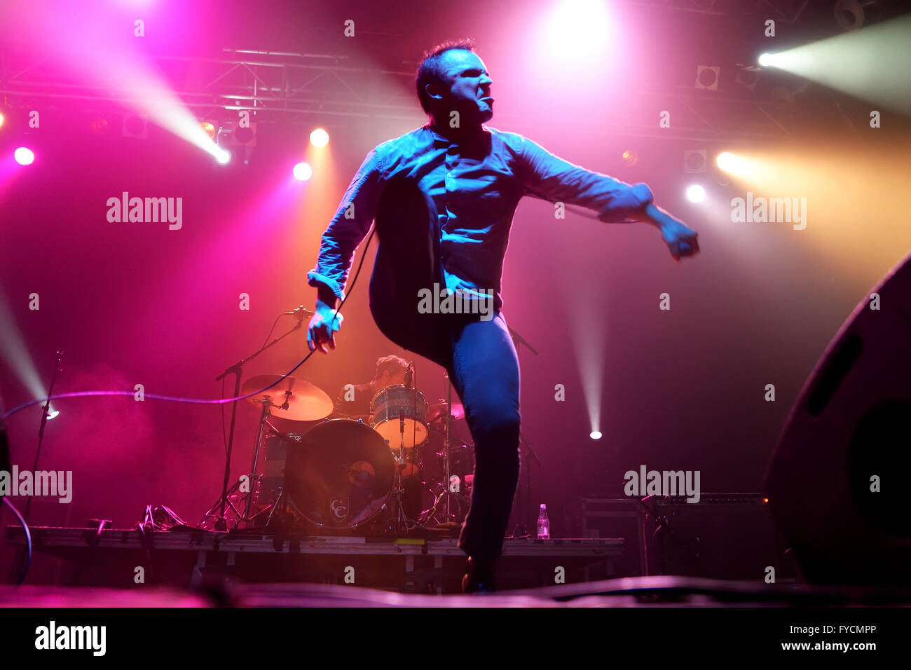 BARCELONA - OCT 20: Future Islands (synthpop electronic dance band ...