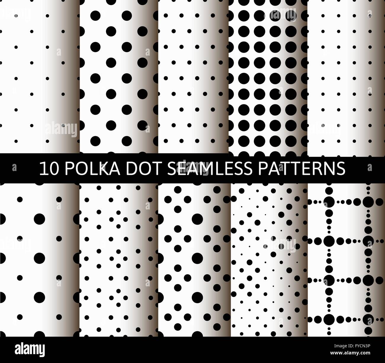 Unusual black white polka dot pattern set Stock Vector Image & Art - Alamy