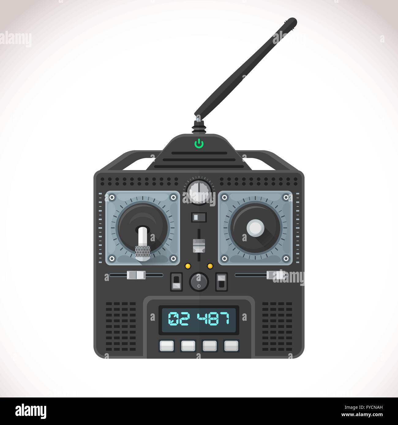 vector colorful flat design drone radio remote control transmitter isolated illustration light ...