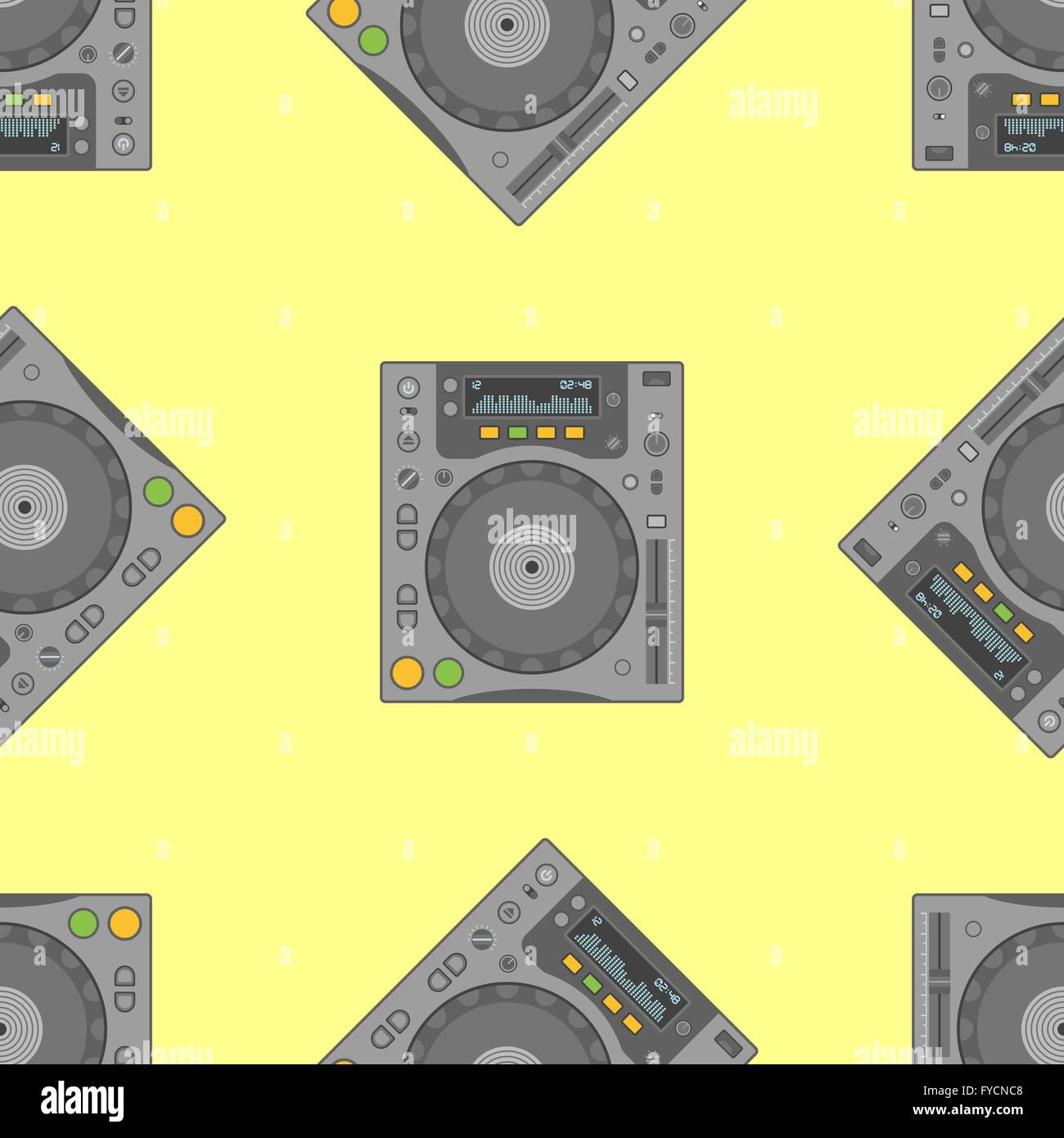 vector colorful flat design electrical device dj cd turntable ...