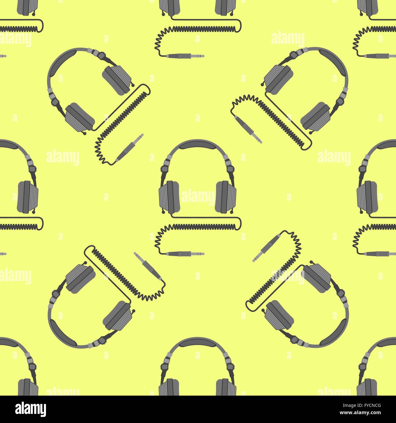 vector colorful flat design electric device dj headphones with cable ...