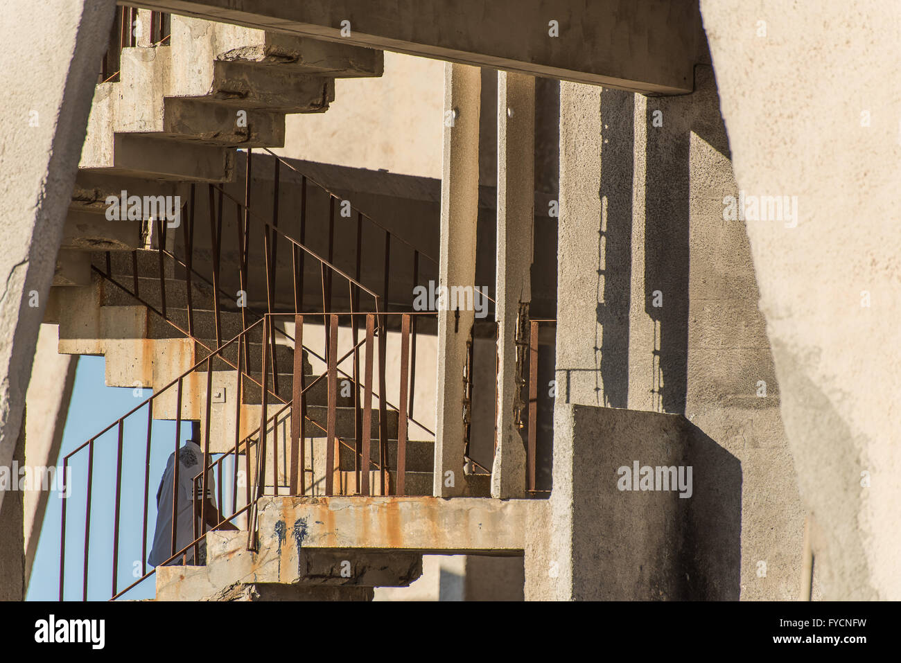 Exterior steps and staircases of an apartment block in La Habana ...