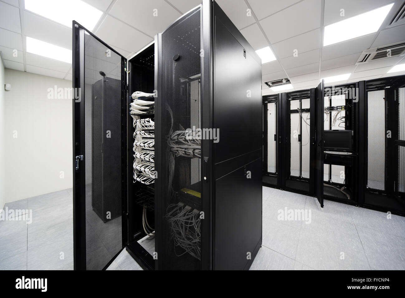 power modern network equipment to new office Stock Photo - Alamy