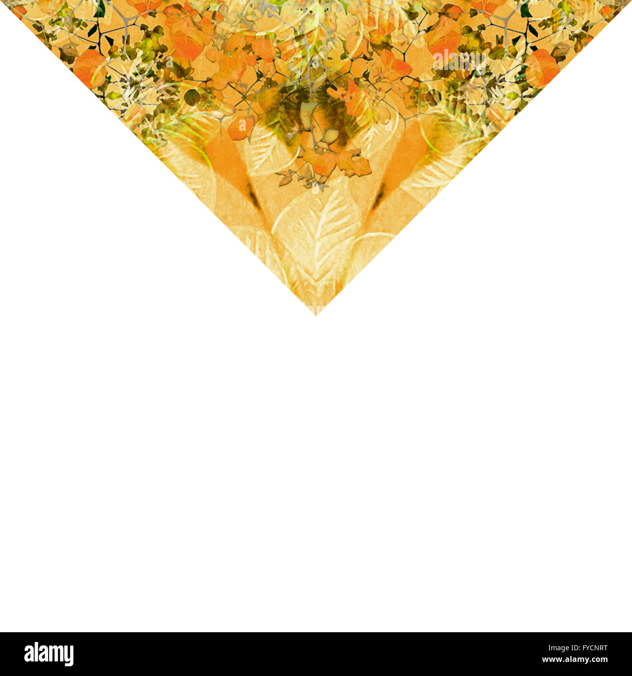 White background with triangle shape decorated floral design in soft ...