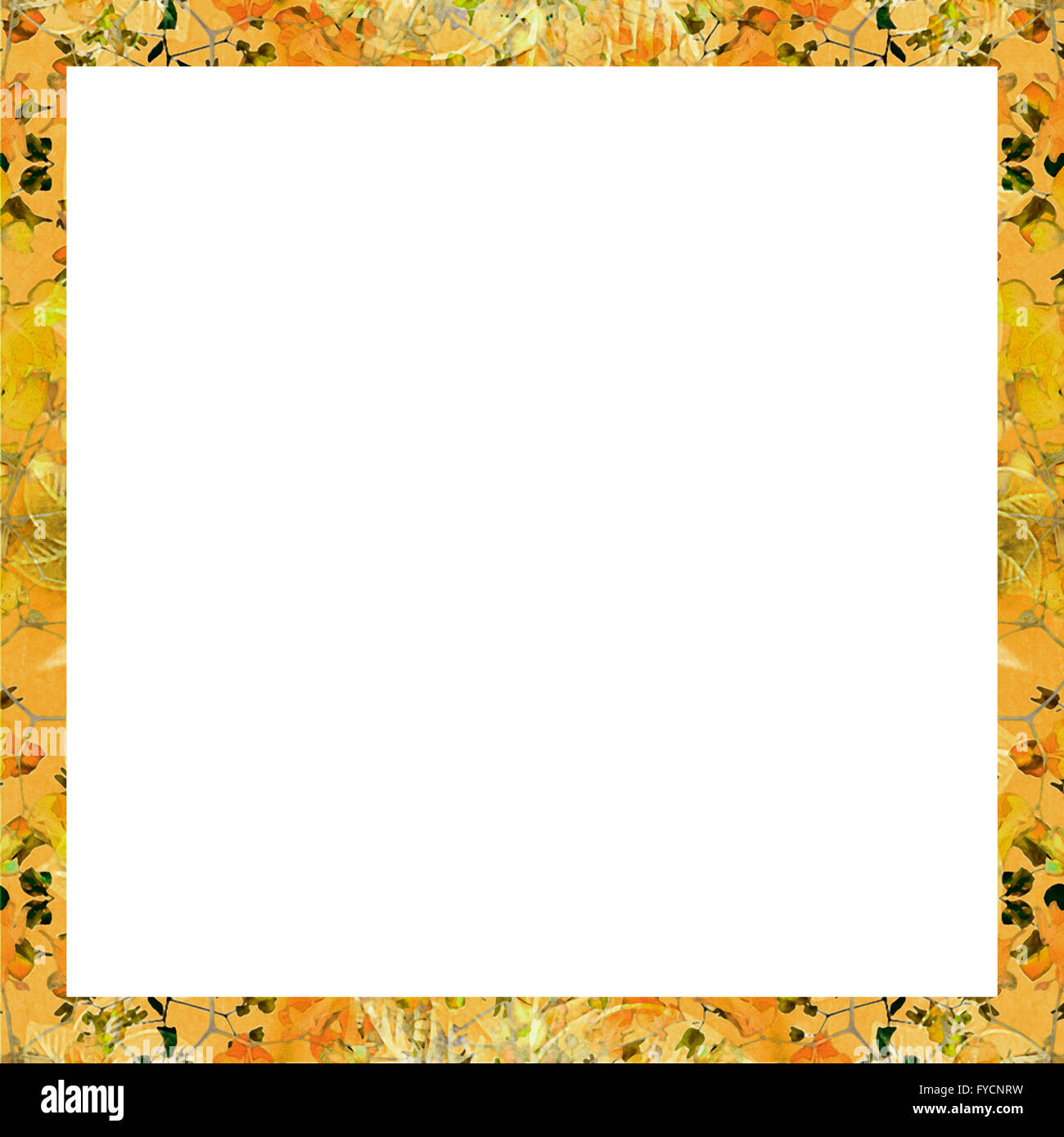White background with decorated floral design in soft warm tones ...