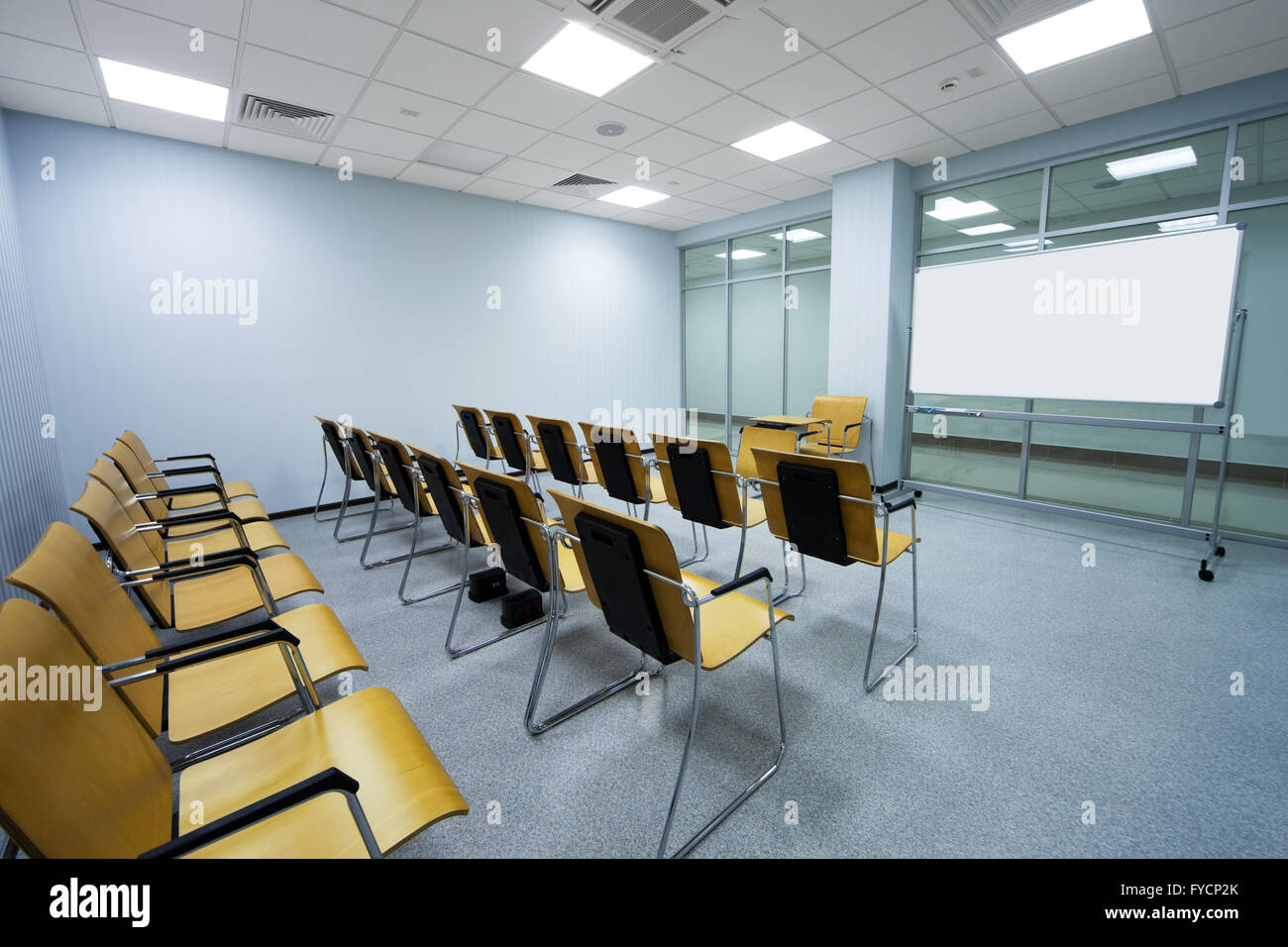 beautiful wooden desks in the modern school Stock Photo - Alamy