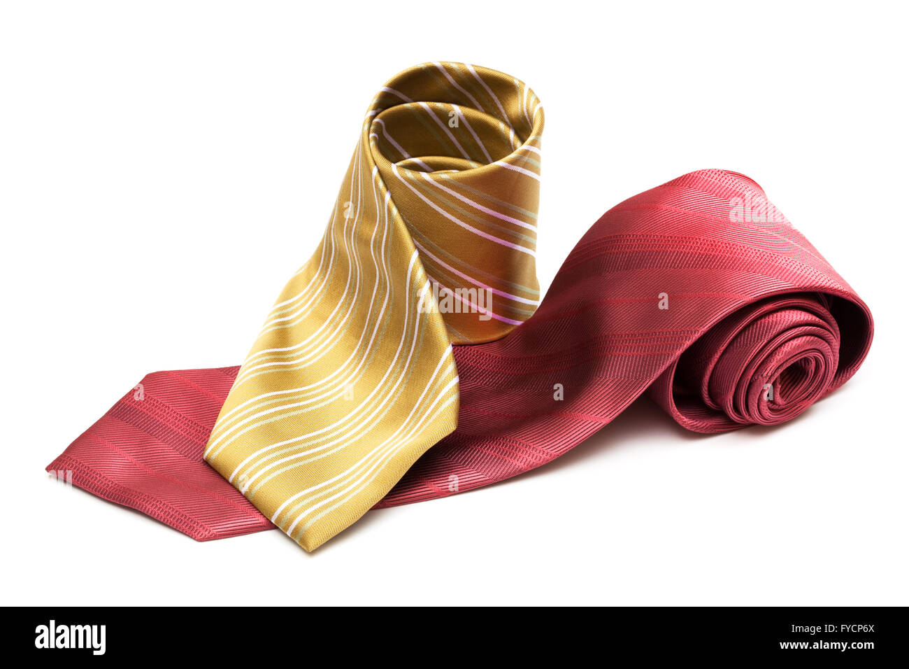 Fashionable striped necktie on a white background Stock Photo - Alamy