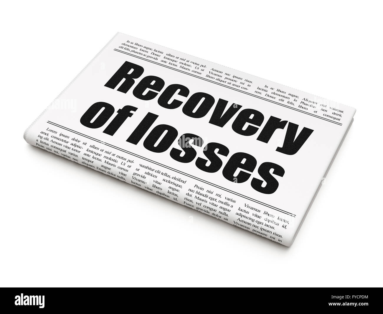 Banking concept: newspaper headline Recovery Of losses Stock Photo - Alamy
