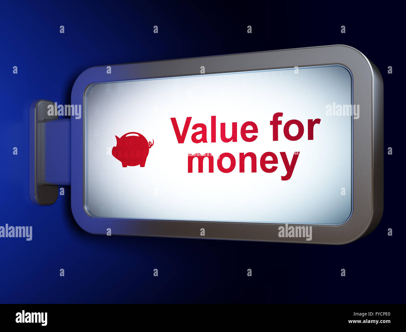 Currency concept: Value For Money and Money Box on billboard background ...