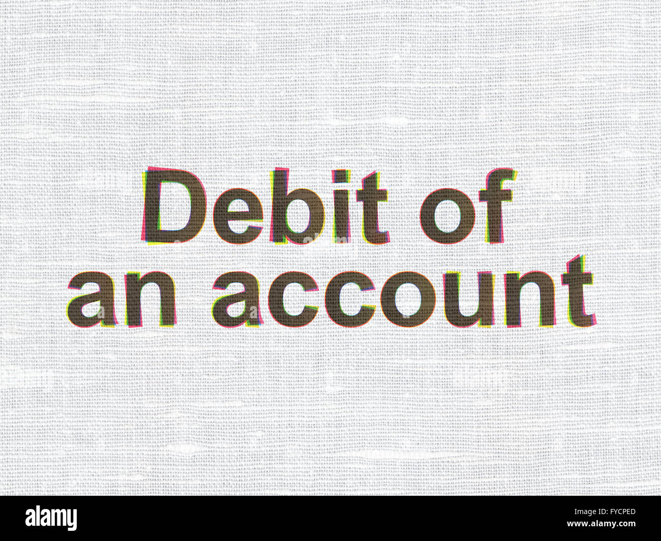 Banking concept: Debit of An account on fabric texture background Stock ...