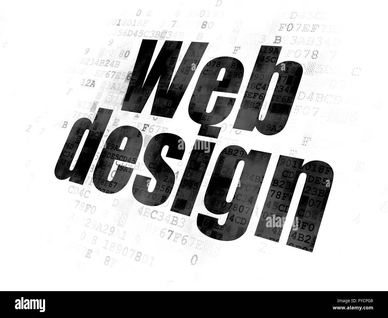Web design concept: Pixelated black text Web Design on Digital ...