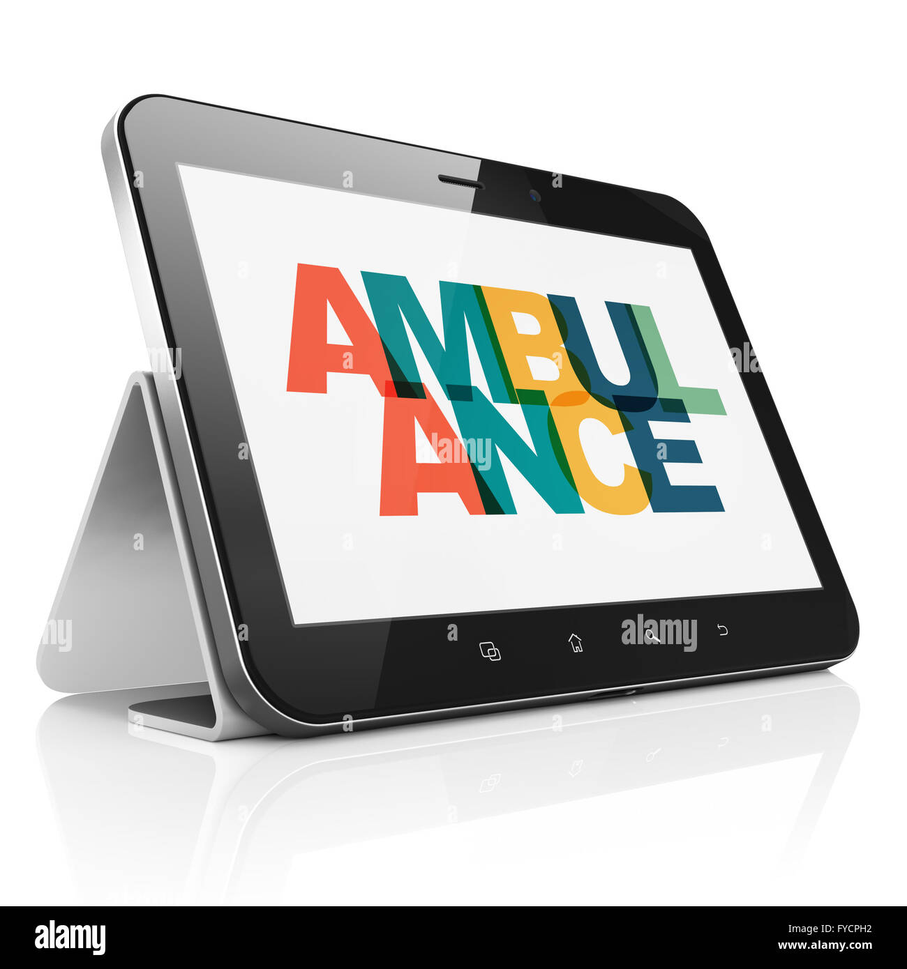 Medicine concept: Tablet Computer with Ambulance on display Stock Photo ...