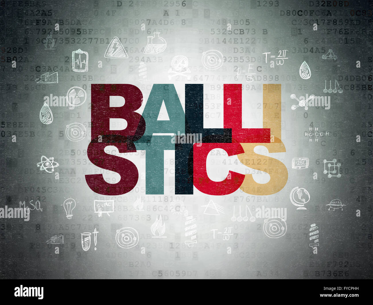 Science concept: Ballistics on Digital Data Paper background Stock ...