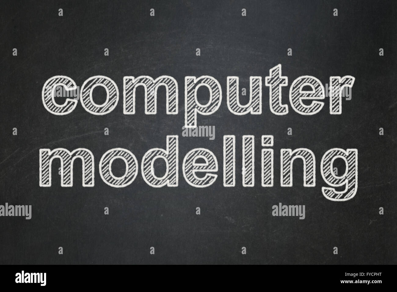 Science concept: Computer Modelling on chalkboard background Stock ...