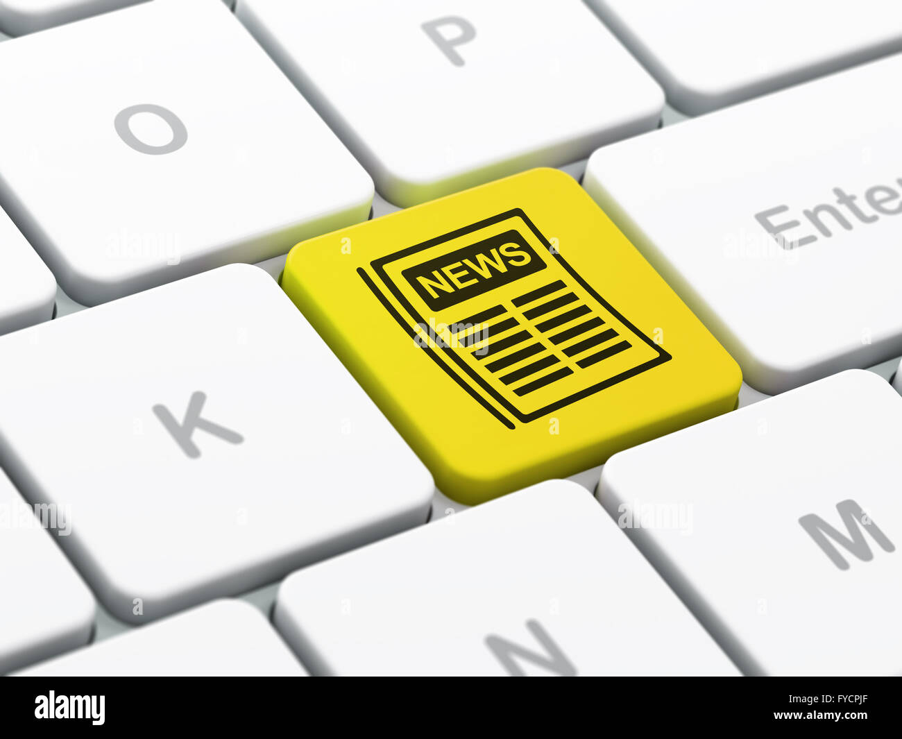 News concept: Newspaper on computer keyboard background Stock Photo - Alamy