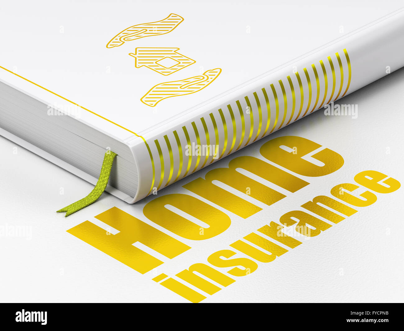 Insurance concept: book House And Palm, Home Insurance on white ...