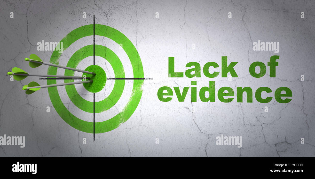 Law concept: target and Lack Of Evidence on wall background Stock Photo ...