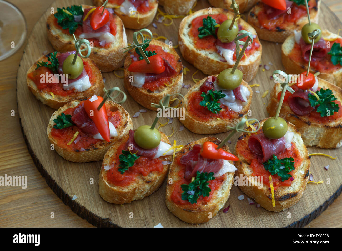 pinchos, tapas, spanish canapes, party finger food Stock Photo - Alamy
