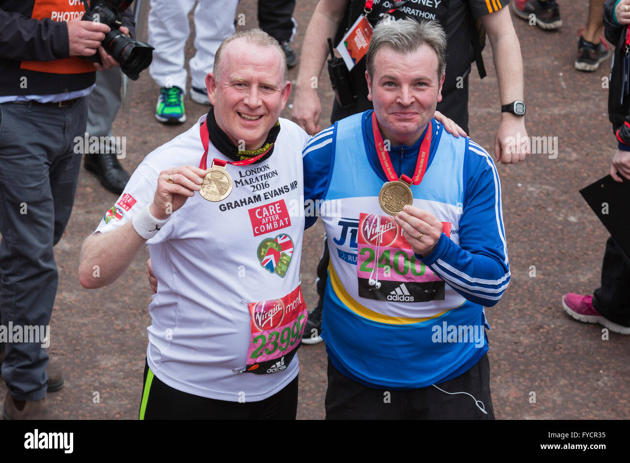 London, UK. 24 April 2016. Graham Evans MP and Jamie Reed MP on the ...