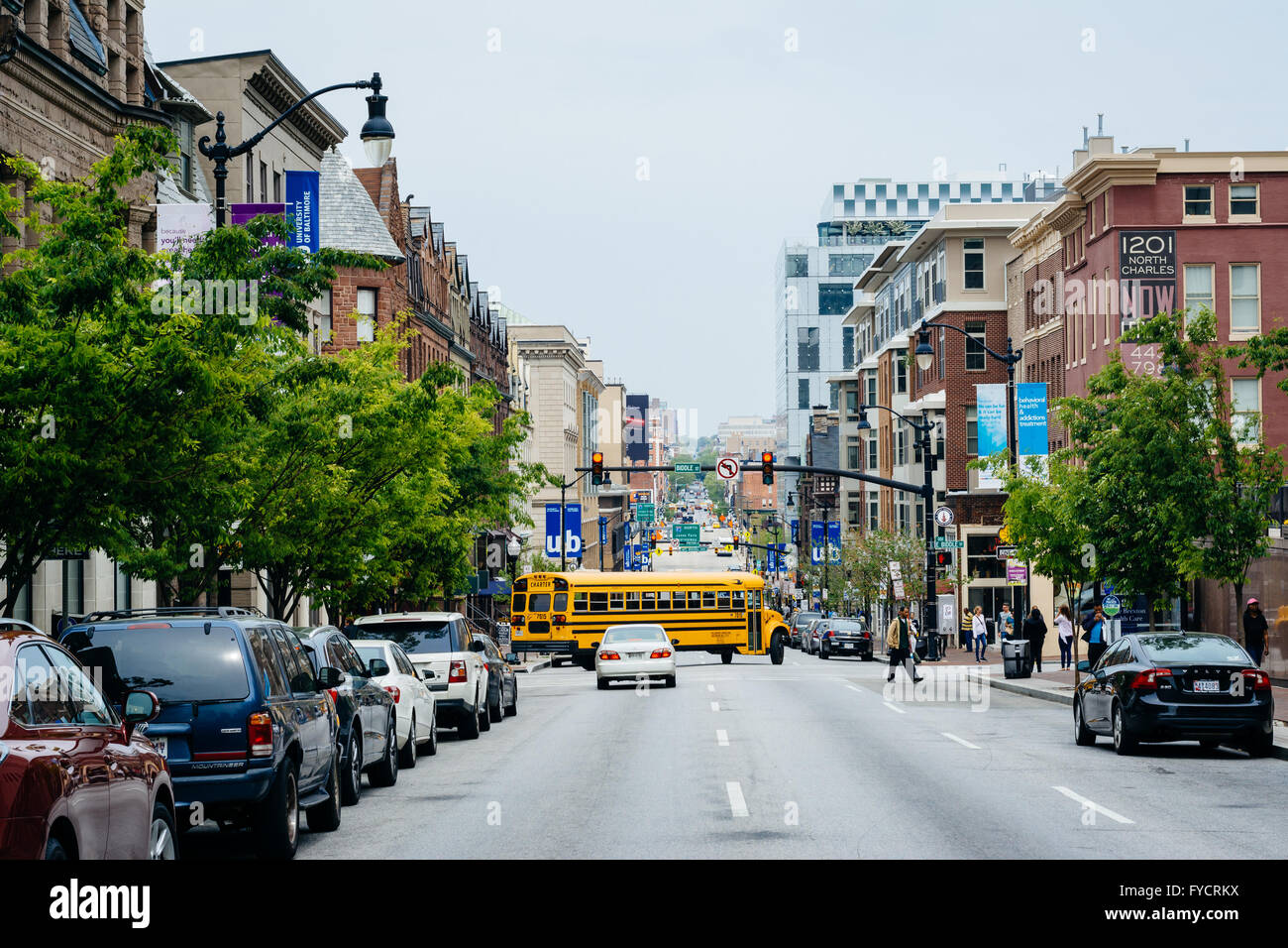 Charles Street in Midtown-Belvedere, Baltimore, Maryland Stock Photo ...