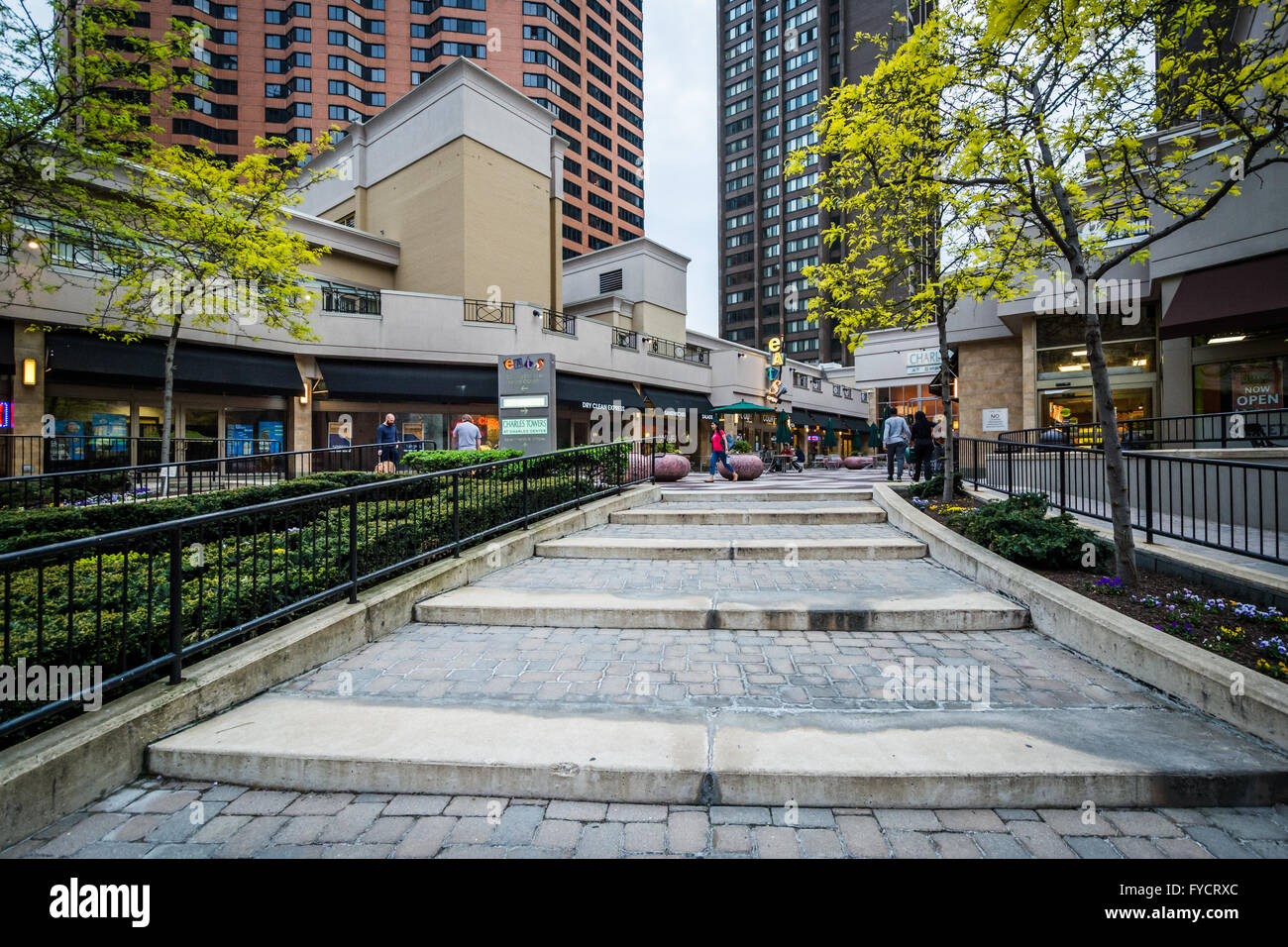 Stairs and buildings in downtown Baltimore, Maryland Stock Photo - Alamy