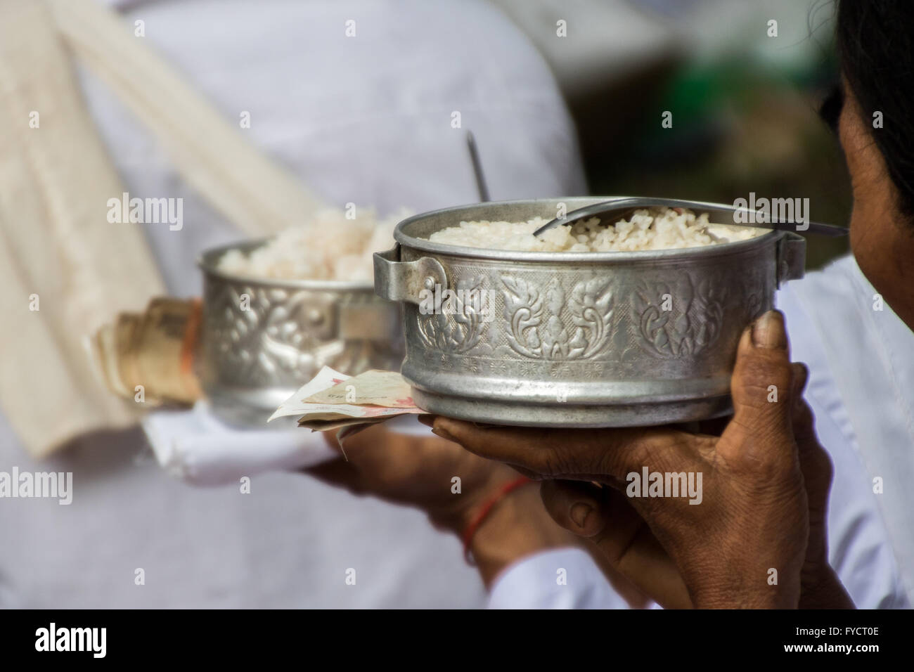 Buddhist rice offering Stock Photo - Alamy