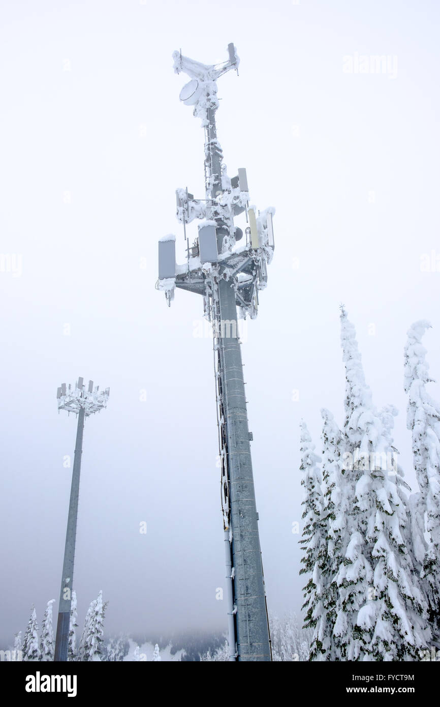 Telecommunication tower in the winter hi-res stock photography and ...