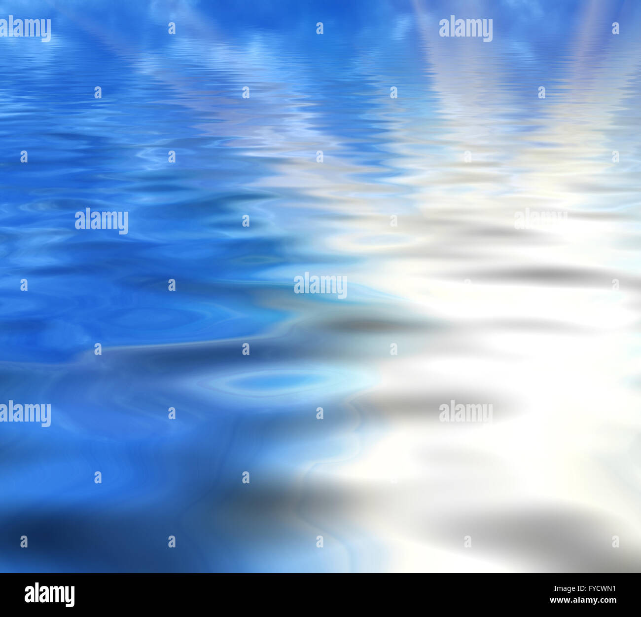reflection of deep bue clouds background in water Stock Photo - Alamy