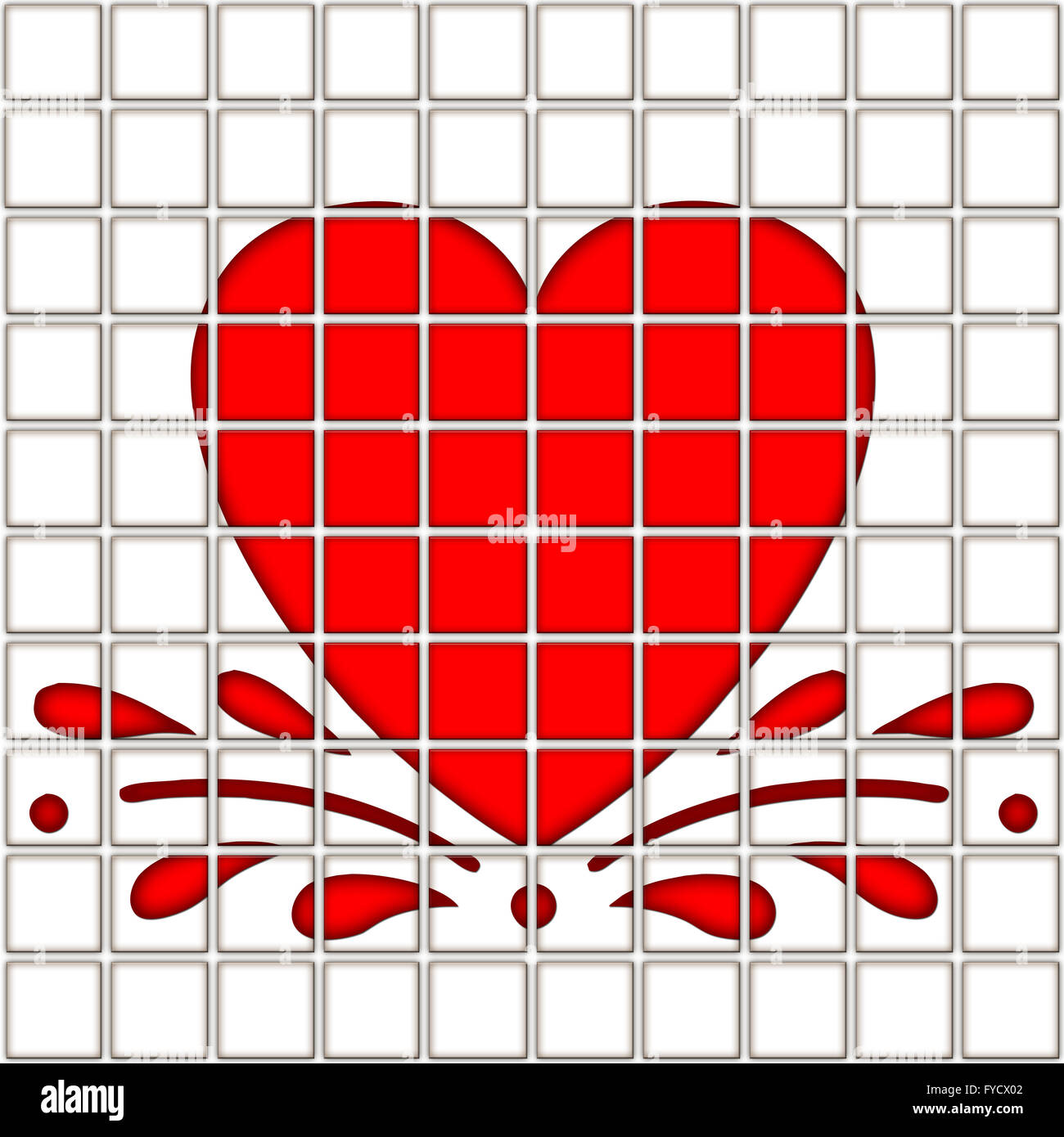 heart on tiles Stock Photo - Alamy