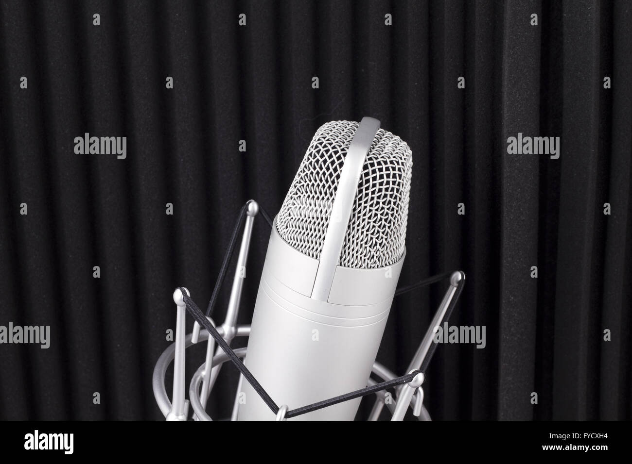 Professional studio microphone on white background Stock Photo - Alamy