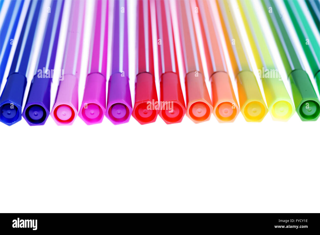 many colorful pens Stock Photo - Alamy