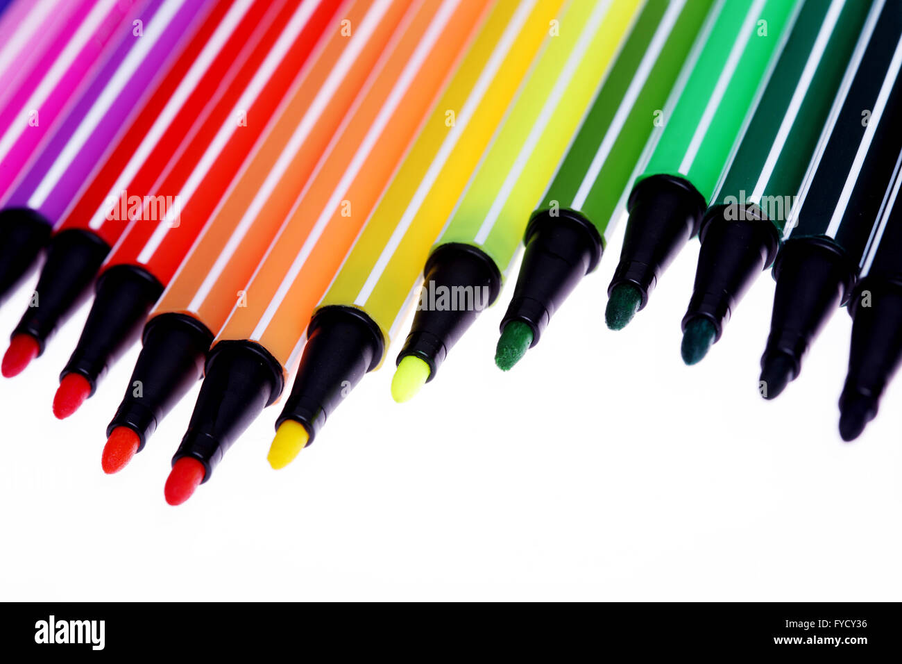 many colorful pens Stock Photo - Alamy