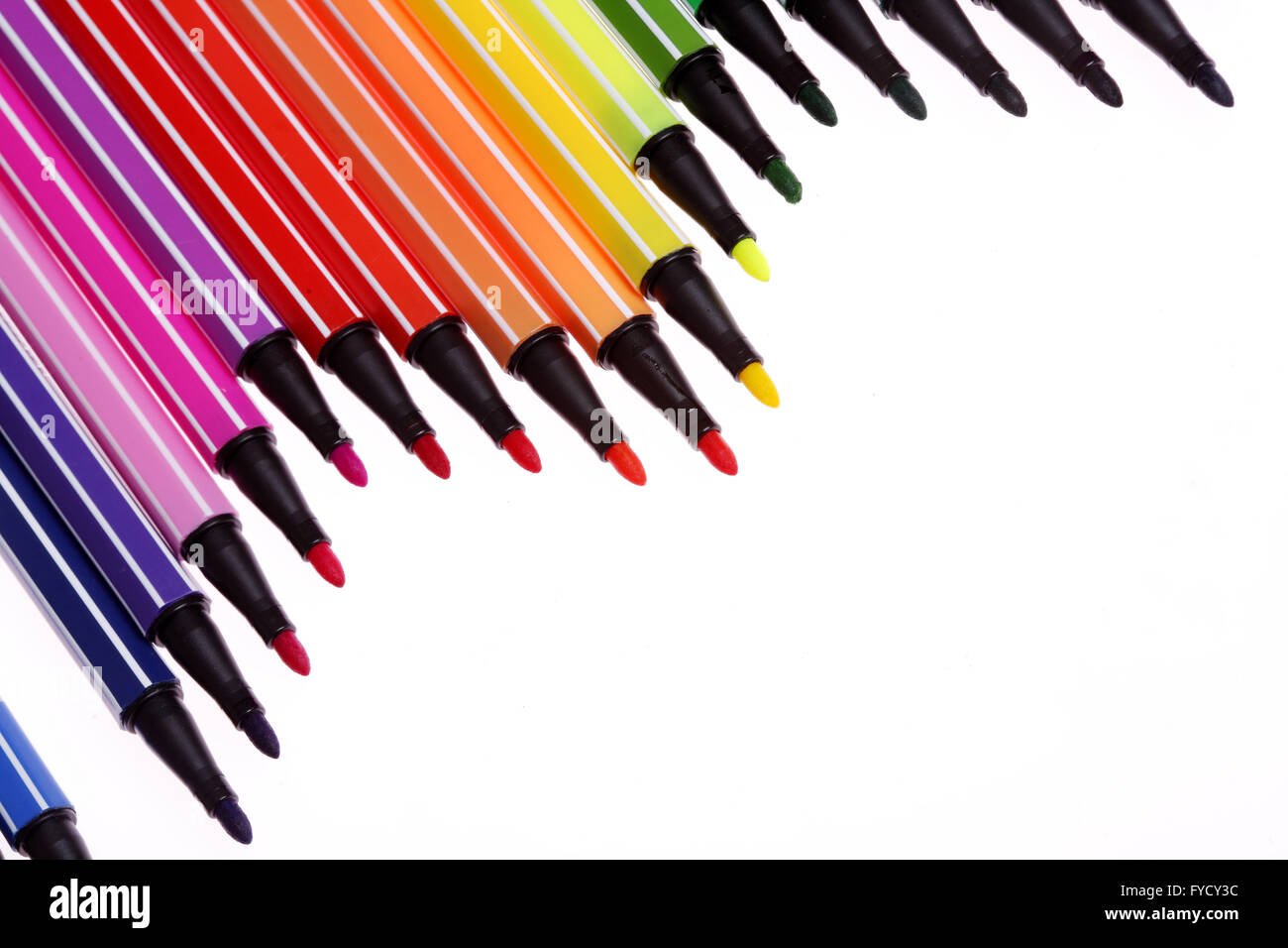 many colorful pens Stock Photo - Alamy