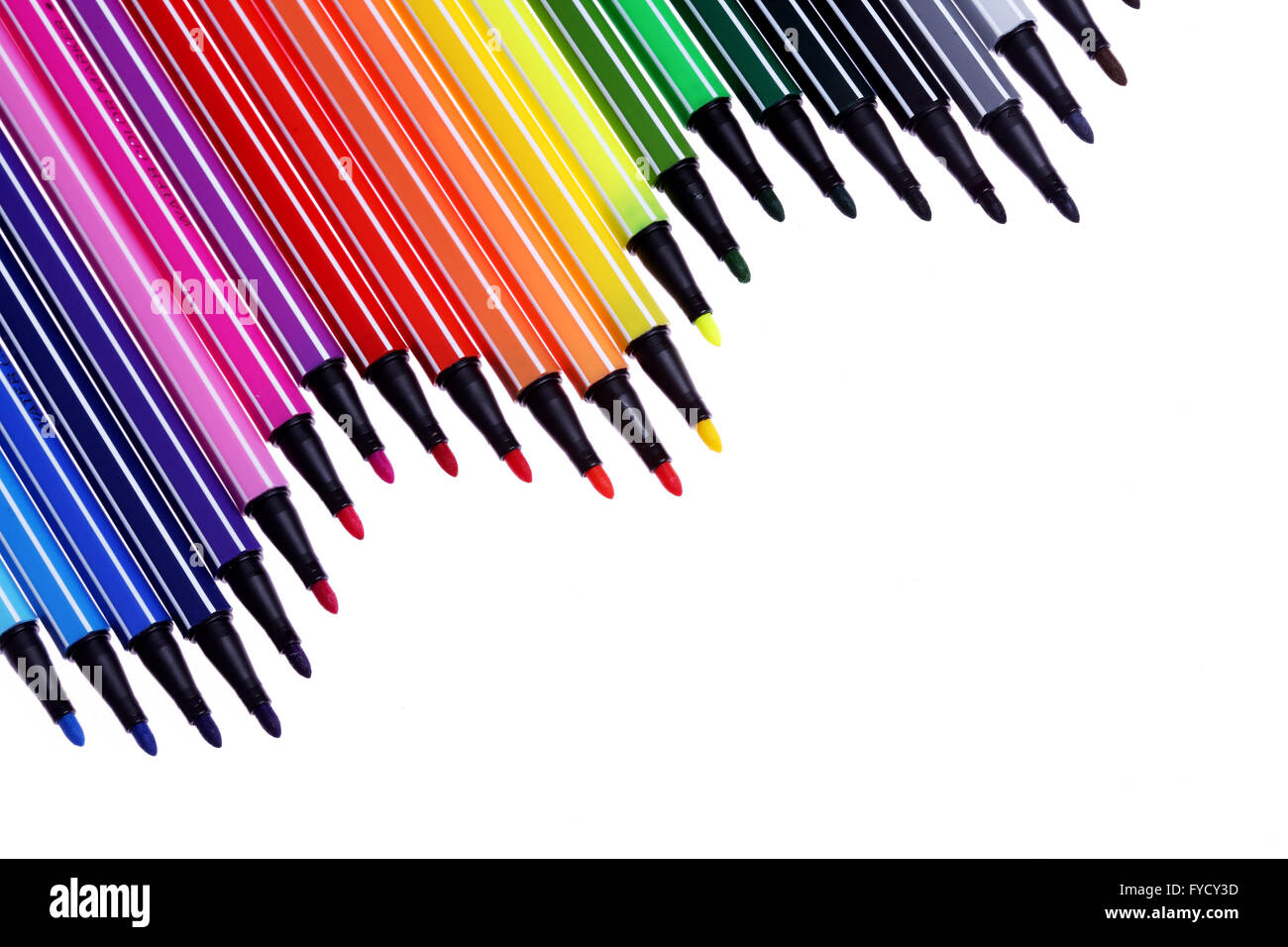 many colorful pens Stock Photo - Alamy