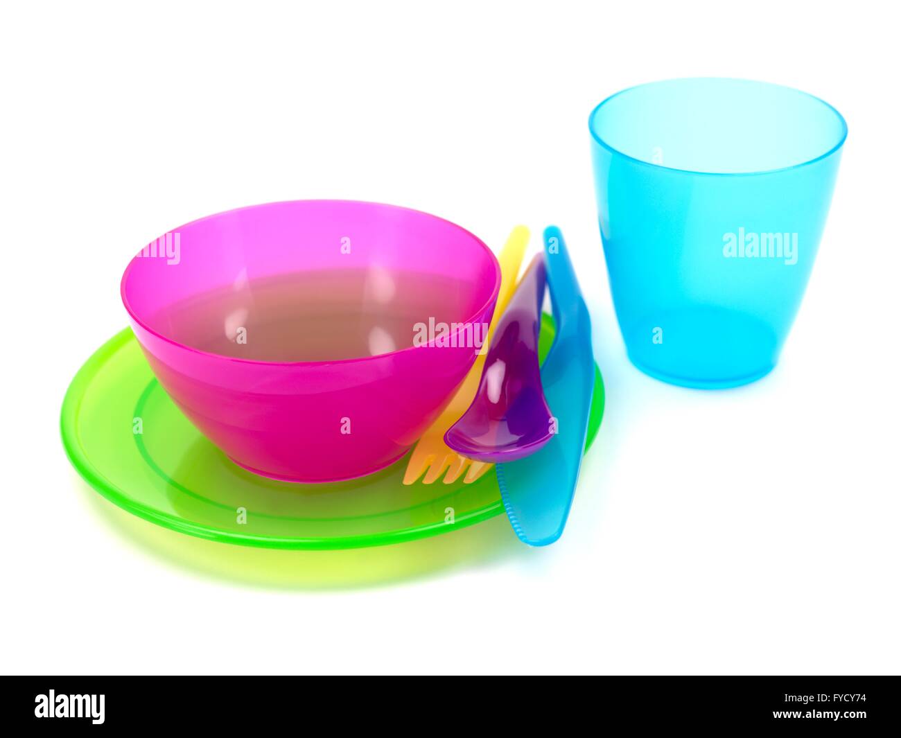 A plastic setting isolated against a white background Stock Photo - Alamy