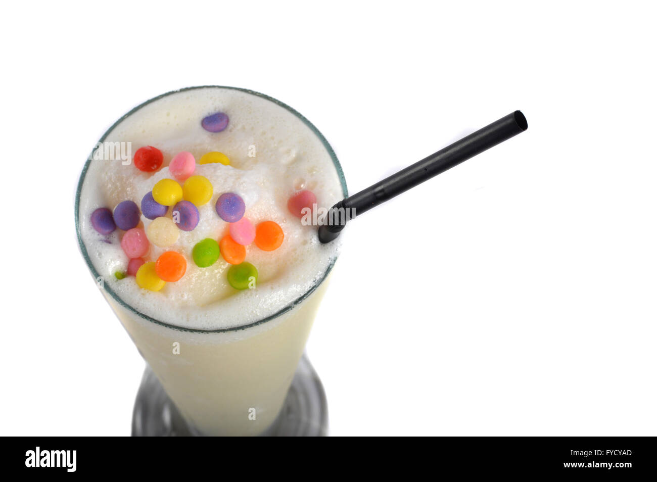 mango milkshake drink on white background Stock Photo - Alamy