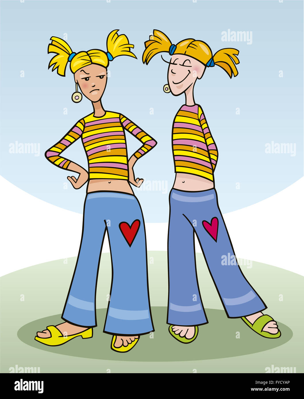 girl and her copy friend Stock Photo - Alamy