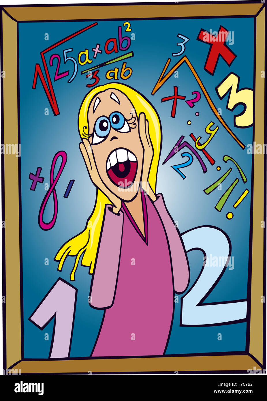 Math girl cartoon hi-res stock photography and images - Alamy