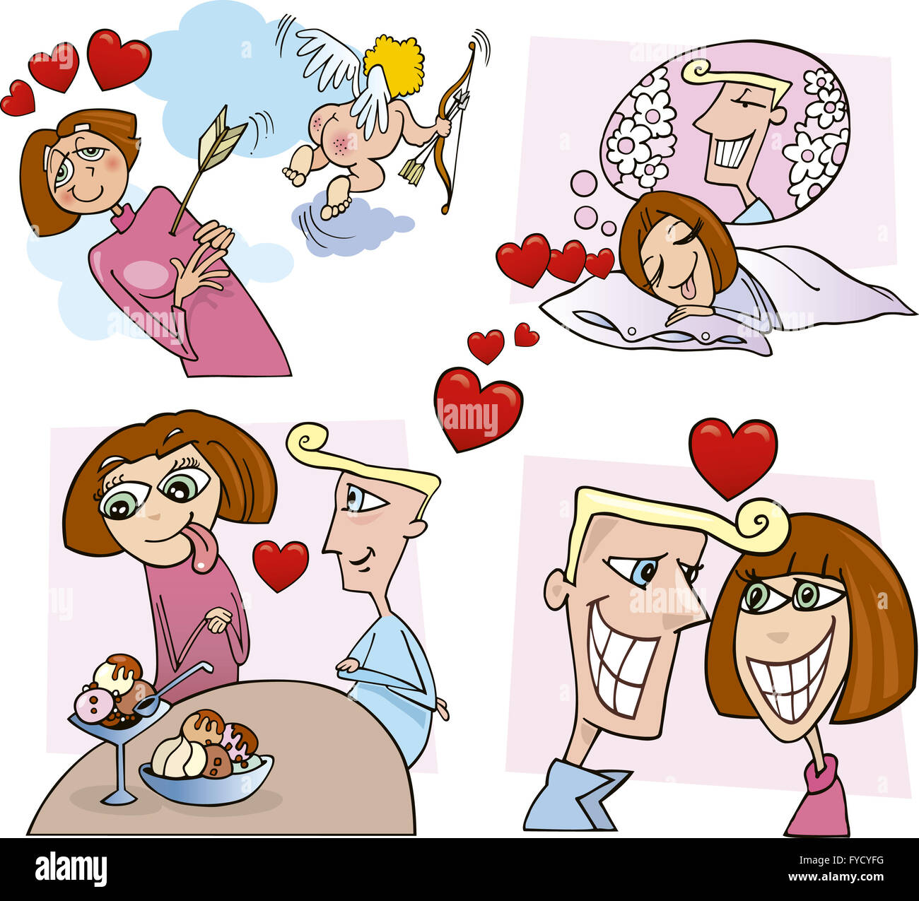 Comic love story Stock Photo - Alamy