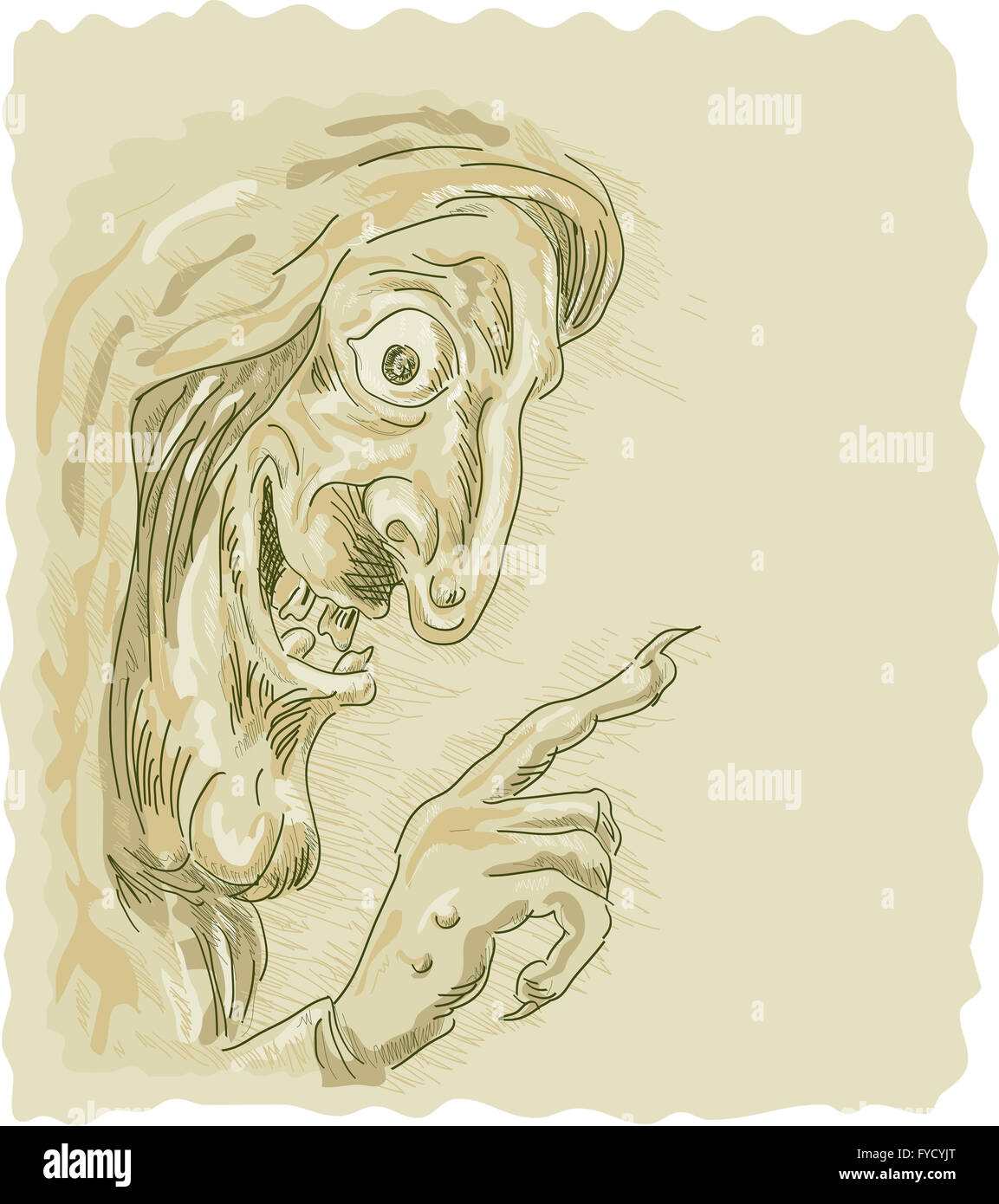 Witch warlock pointing finger hi-res stock photography and images - Alamy