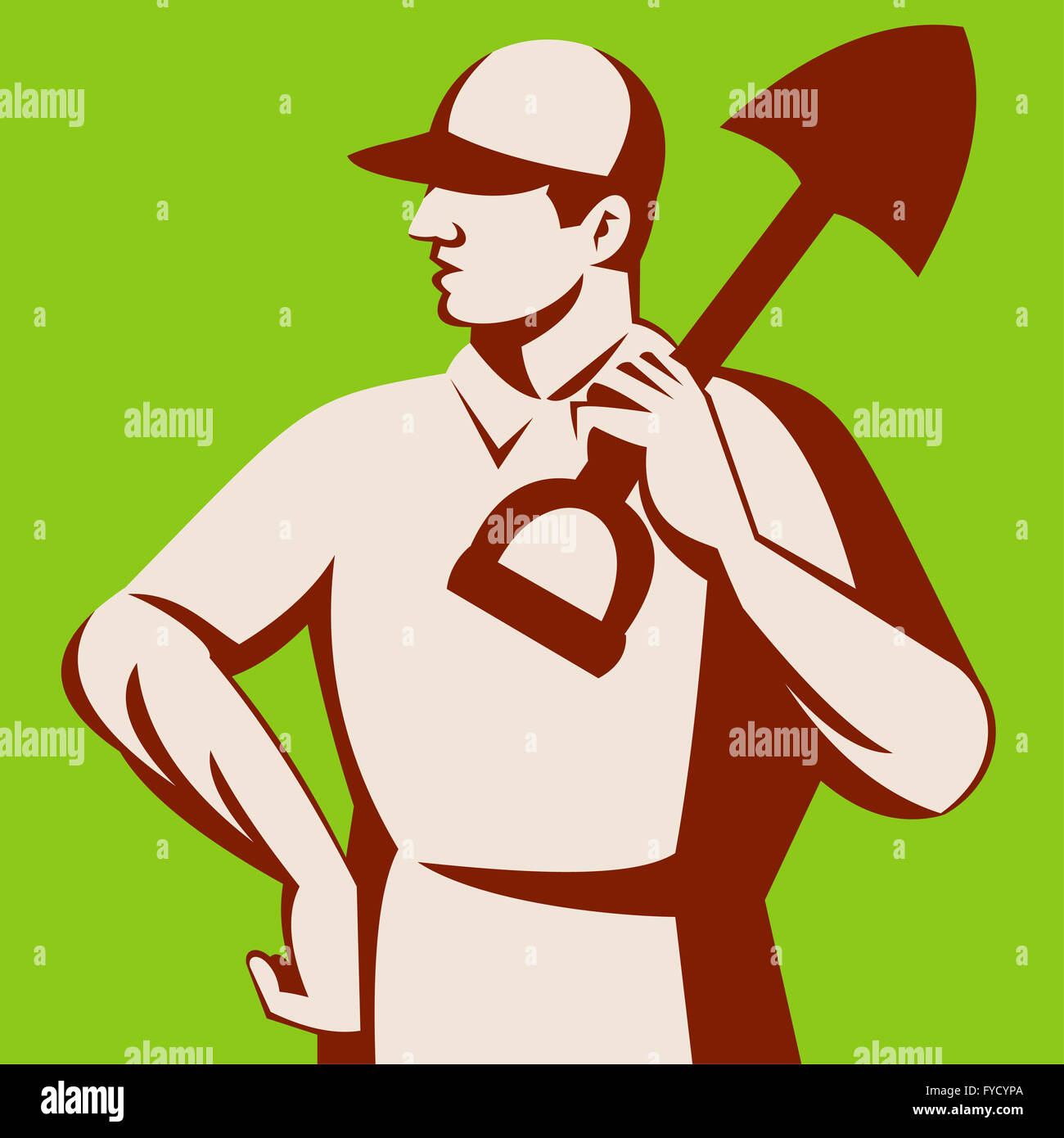 landscape gardener with shovel Stock Photo - Alamy