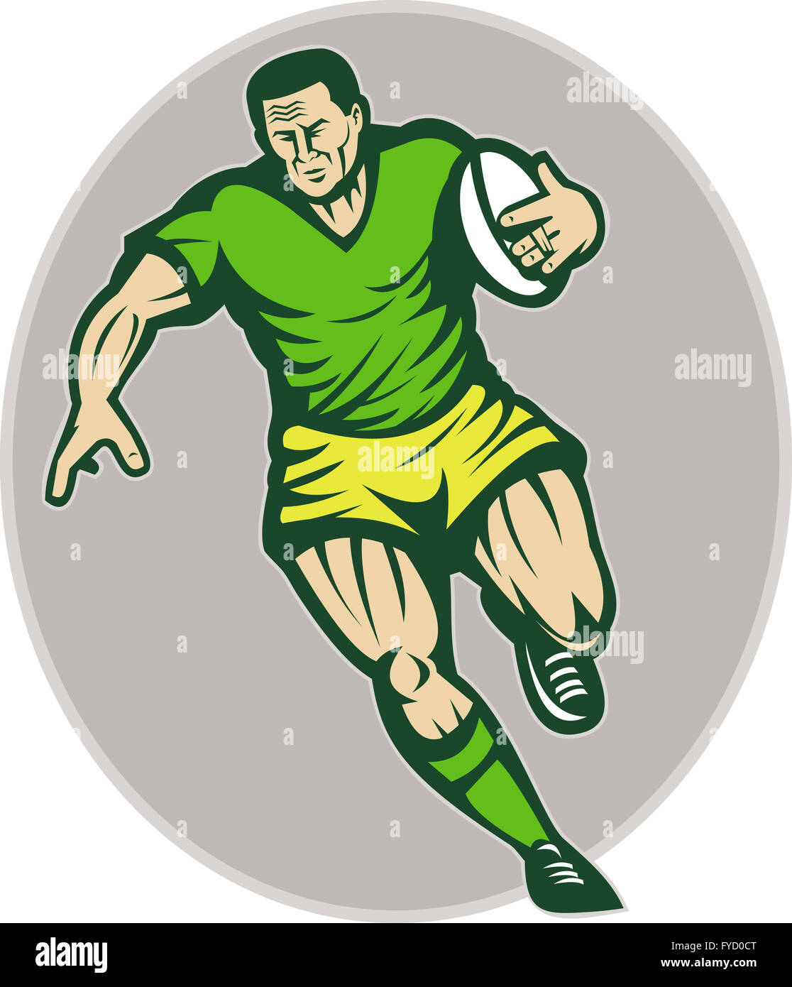 Rugby player running with ball Stock Photo - Alamy