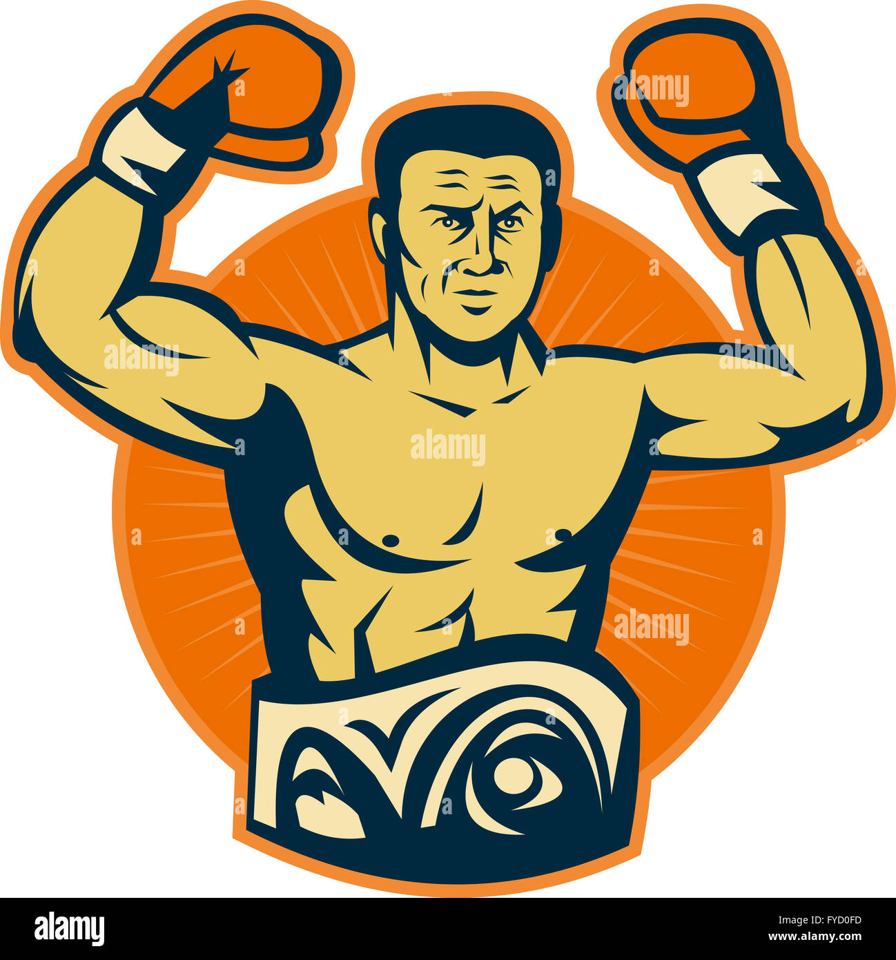 Champion boxer with championship belt Stock Photo - Alamy