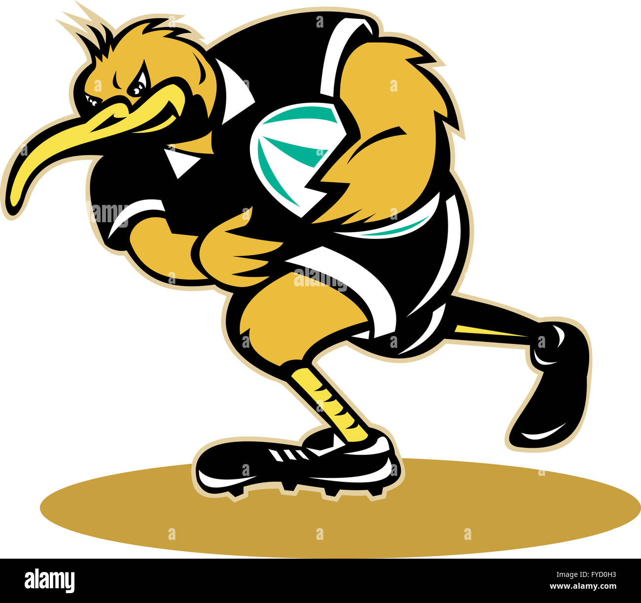 Kiwi rugby player running with ball Stock Photo - Alamy