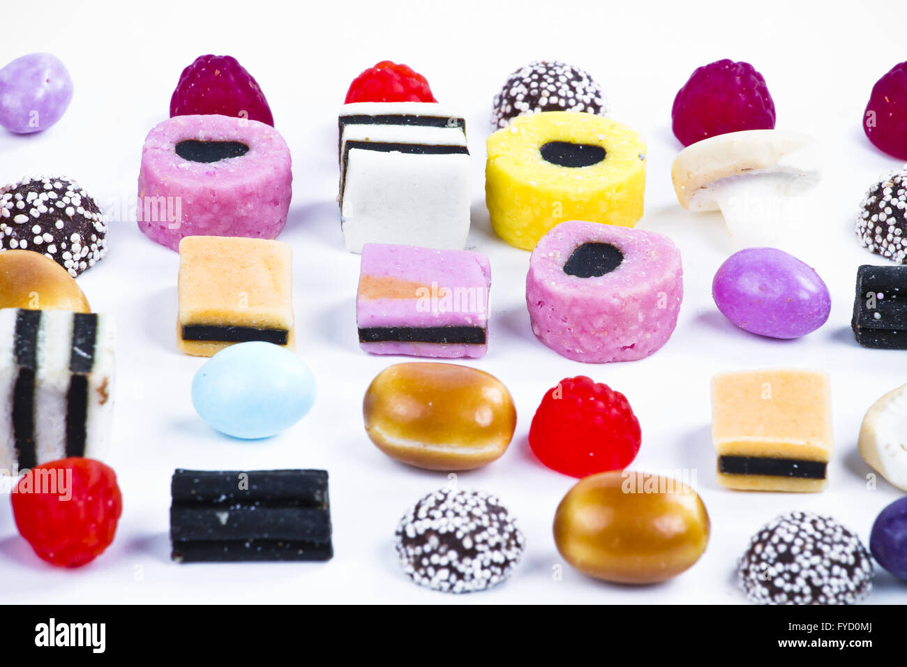Many candy on white background.Fruit snacks Stock Photo - Alamy
