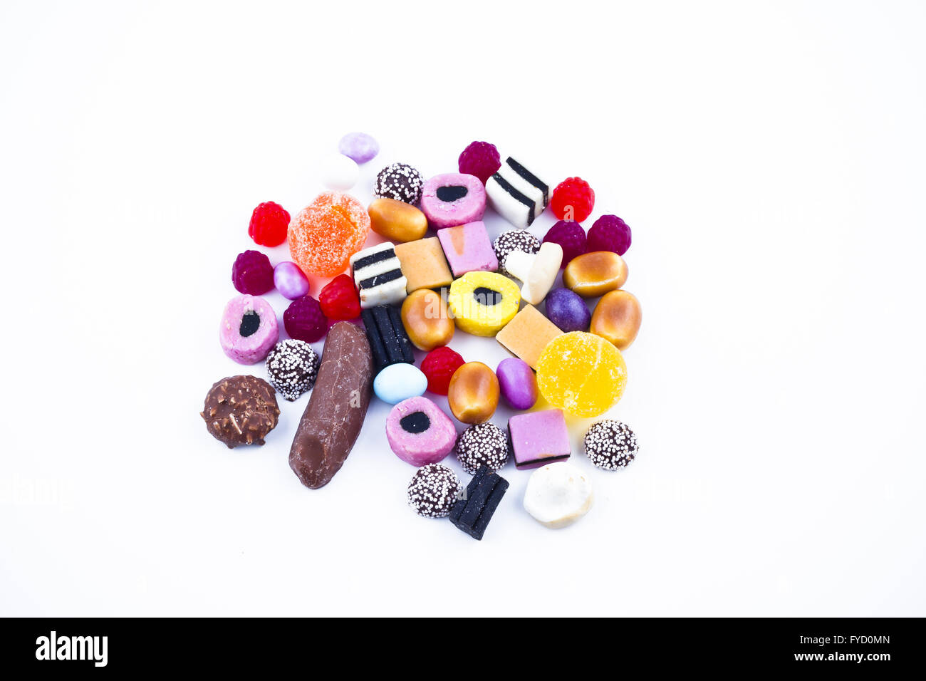 Many candy on white background.Fruit snacks Stock Photo - Alamy