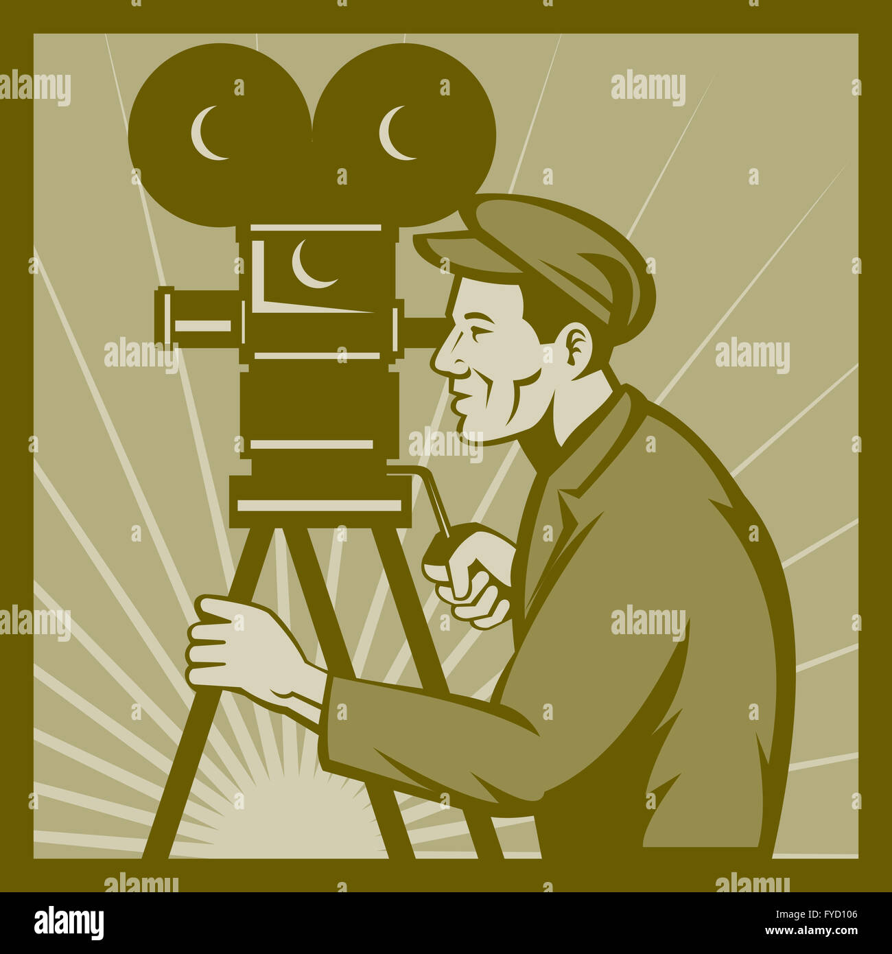 Vintage movie television film camera director Stock Photo - Alamy