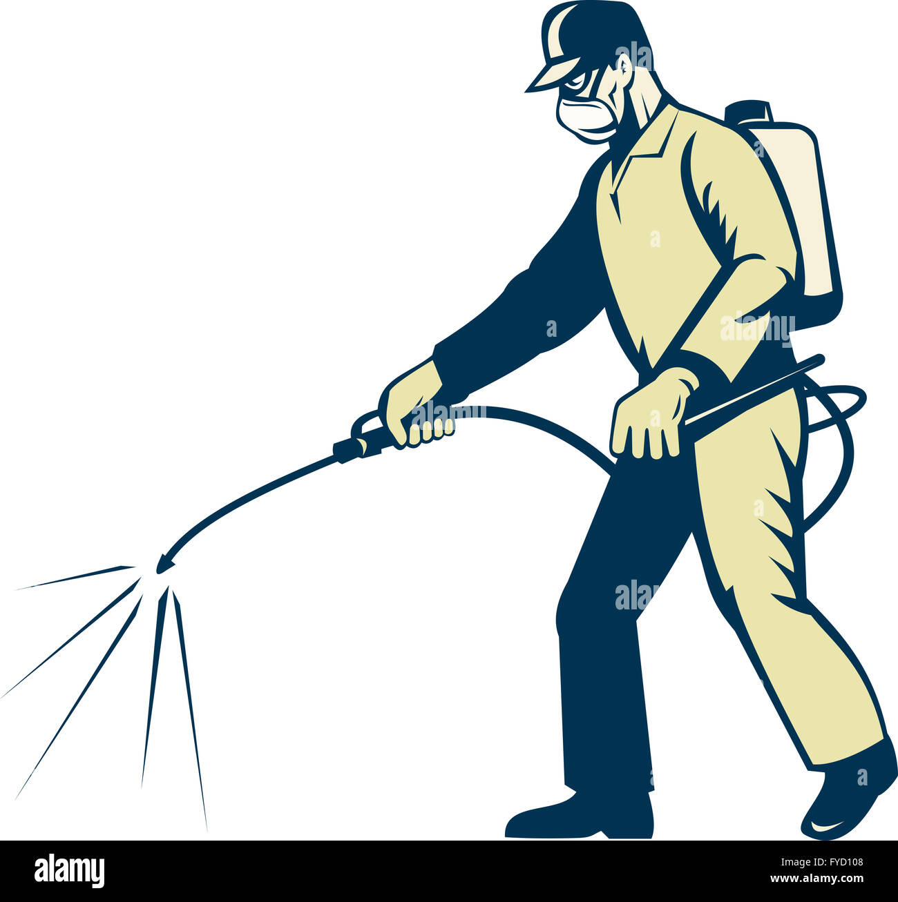 Illustration pest control worker Cut Out Stock Images & Pictures - Alamy