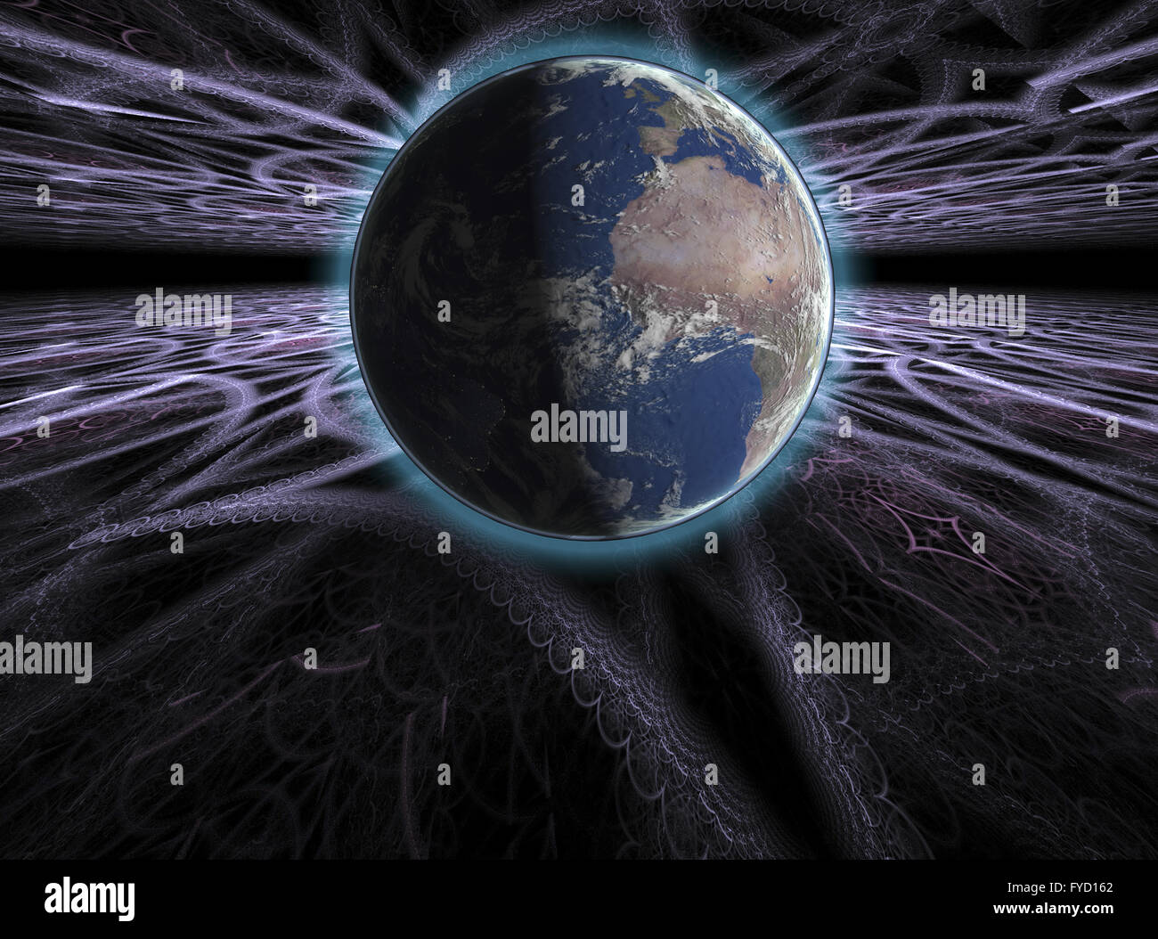 Real Earth Planet in space with colorful effects Stock Photo - Alamy