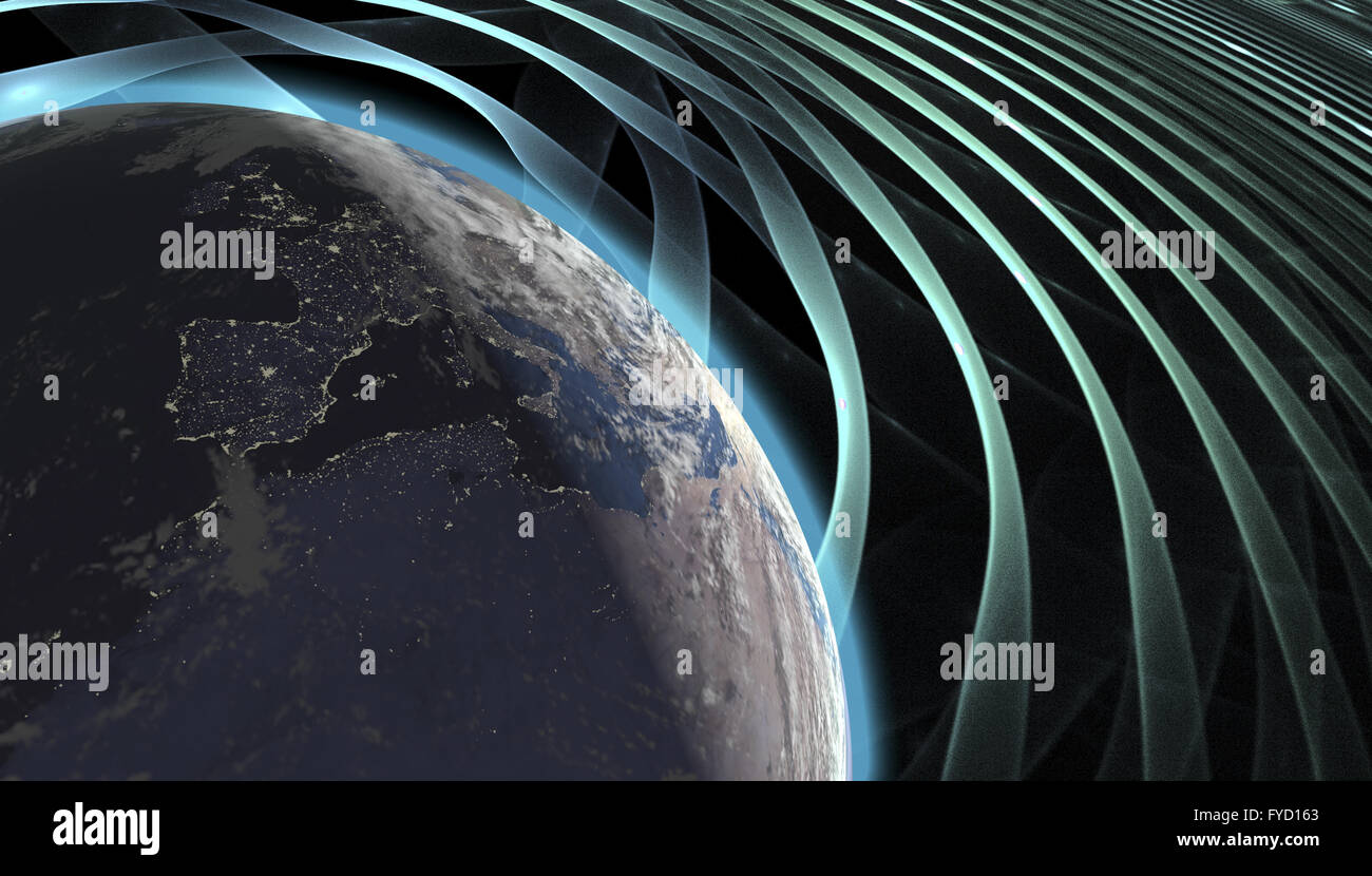 Real Earth Planet in space with colorful effects Stock Photo - Alamy
